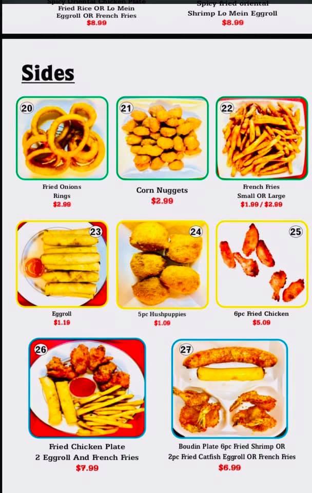 Menu at Danny's Seafood restaurant, Long Beach
