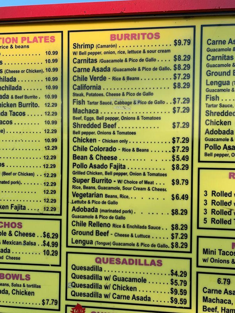 Menu at El Forastero Méxican Food fast food, Stockton, E Hammer Ln