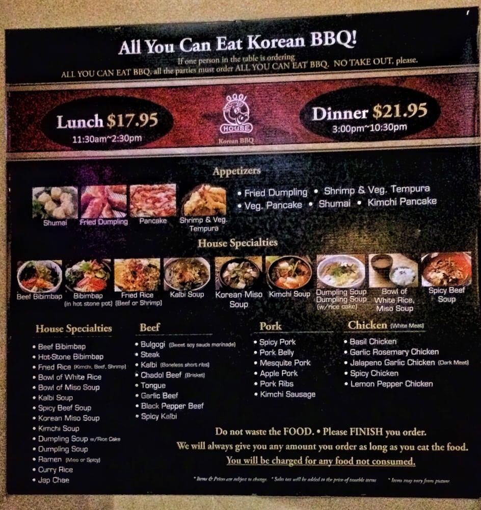 Menu at Gogi House restaurant, Santa Clarita