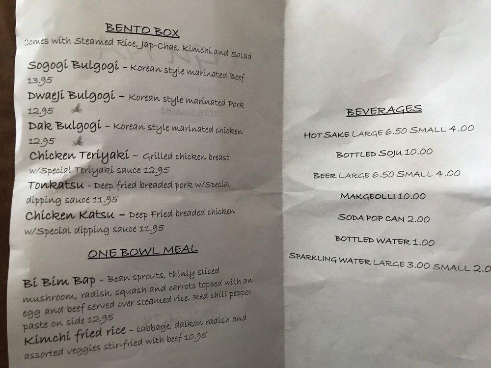 Menu at Kimchi House BBQ, Pinole