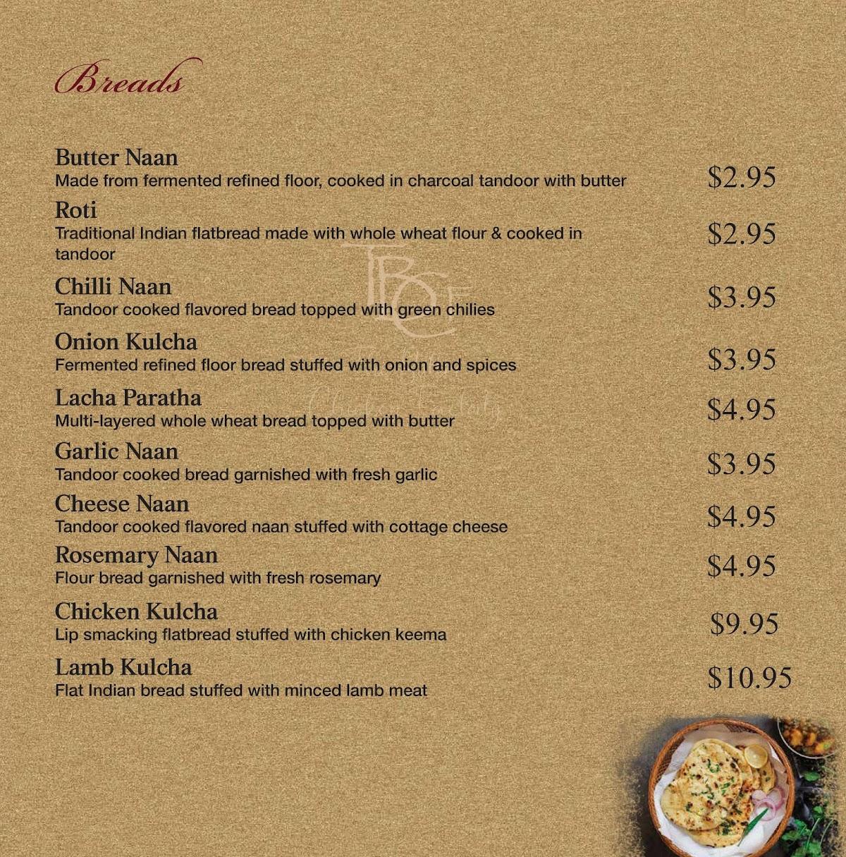 Menu at The Butter Chicken Factory restaurant, Westfield