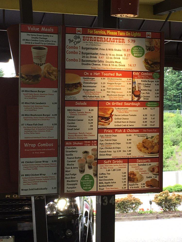 Menu at Burgermaster restaurant, Bellevue