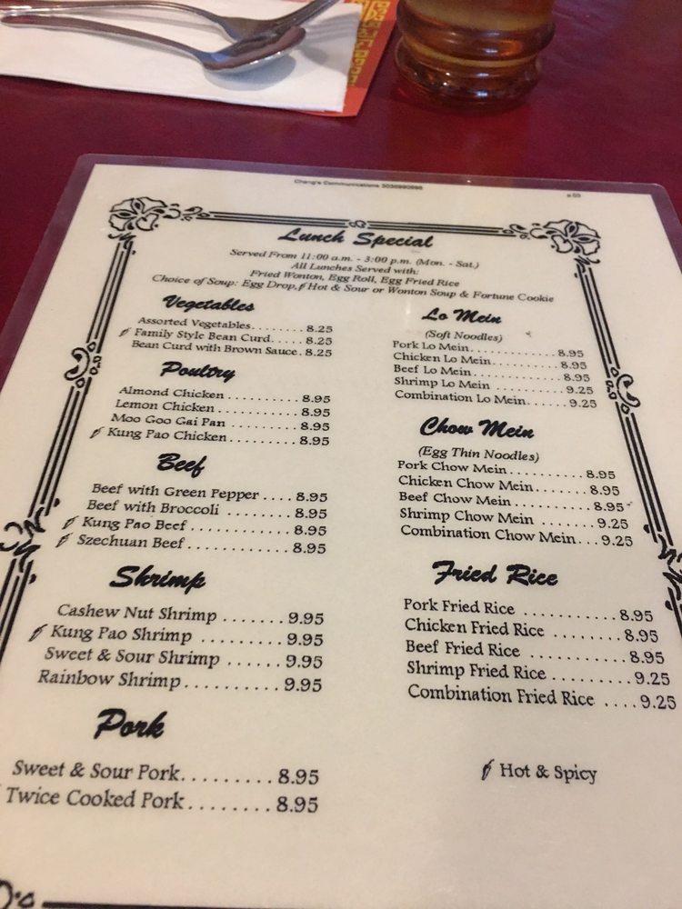 Menu at Jade Dragon Chinese Restaurant, Colorado Springs
