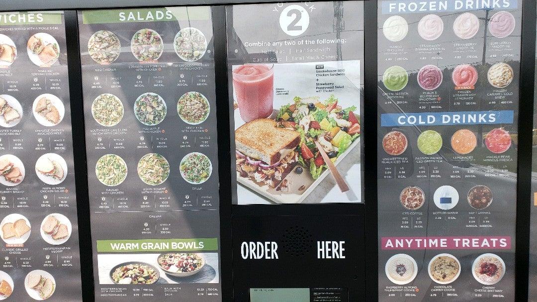 Menu at Panera Bread cafe, Sturbridge