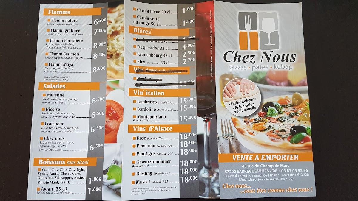 Menu at Pizza Et Kebab Chez Nous restaurant, Sarreguemines
