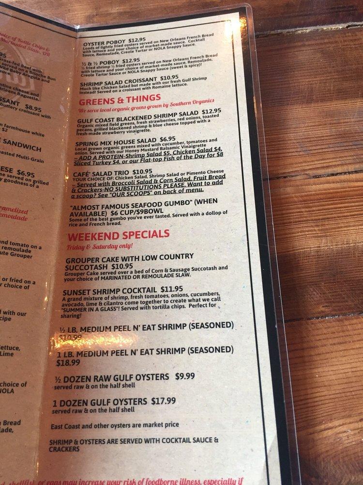 Menu at Snapper Grabbers Land & Sea Hwy 31 cafe, Vestavia Hills