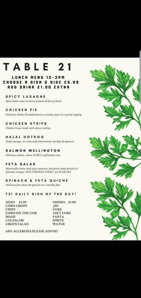 Menu at Table 21 Karahi House restaurant, Luton
