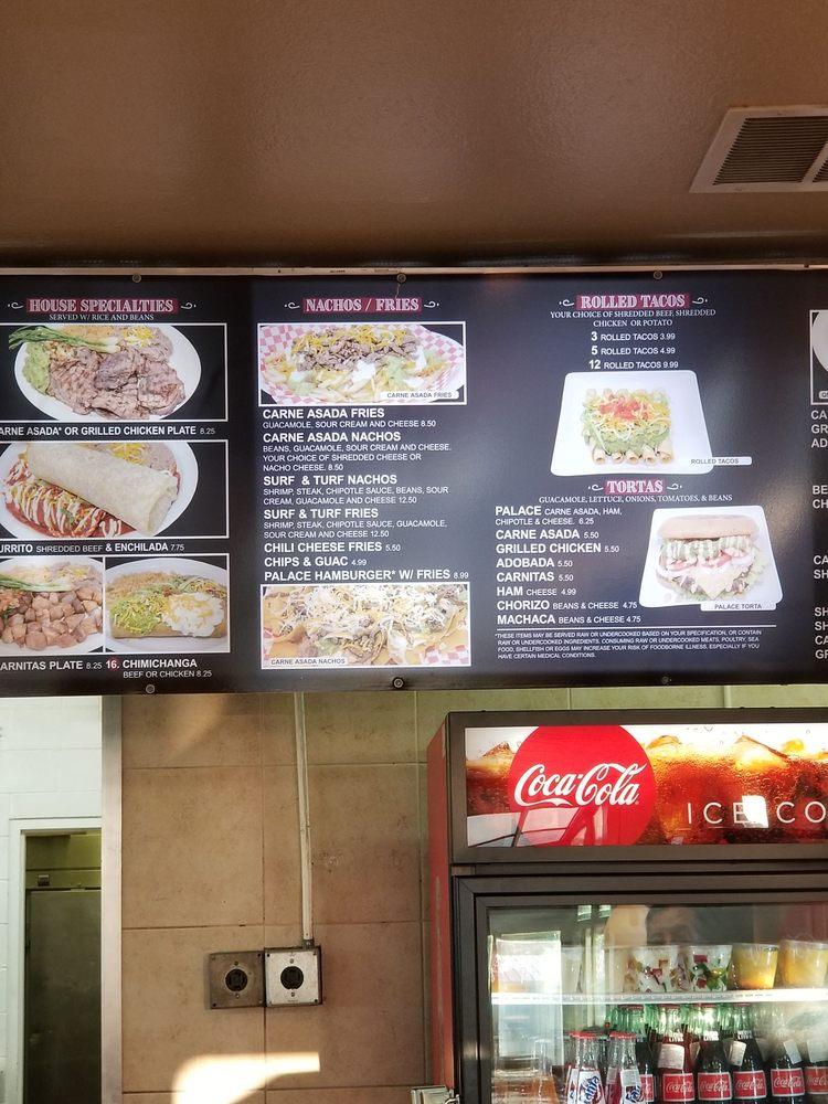 Menu at Taco Palace restaurant, Brighton