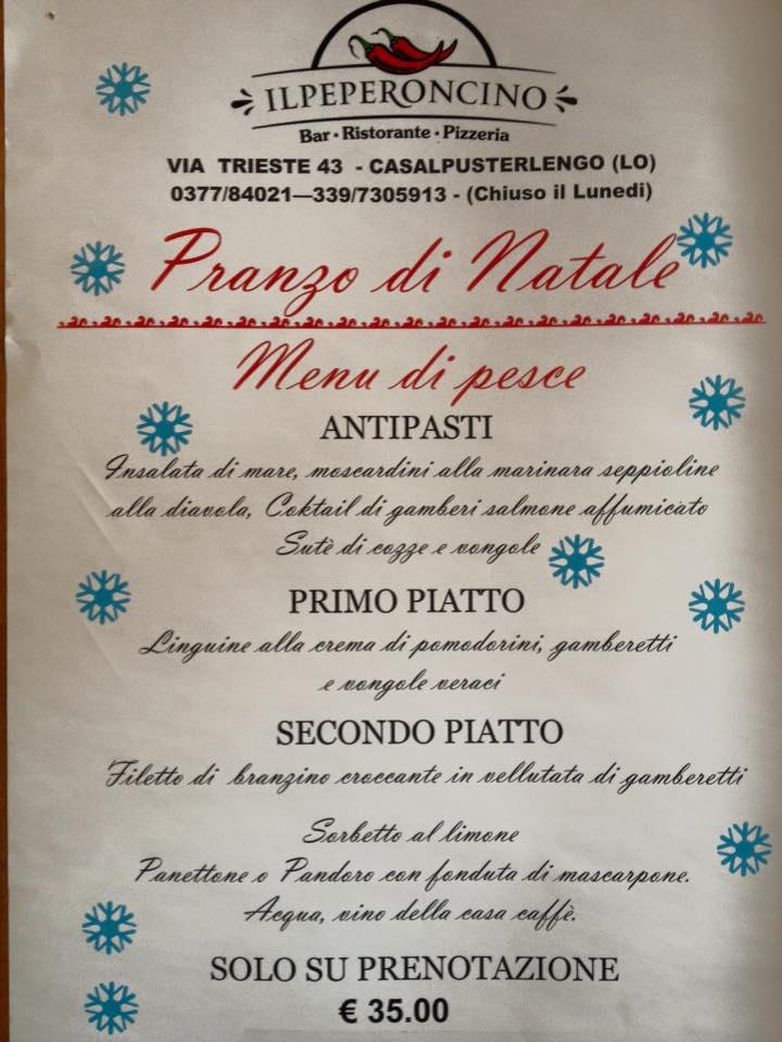 Menu at Il Peperoncino restaurant, Casalpusterlengo