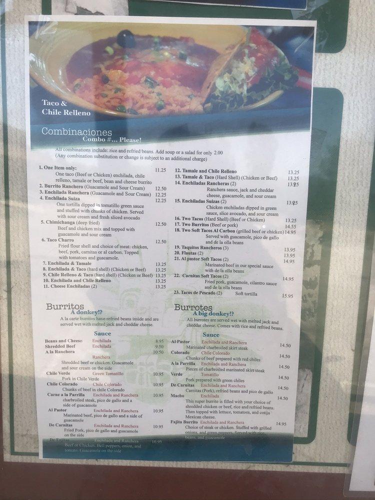 Menu at Maria Bonita Mexican Restaurant, Santa Clarita, Agua Dulce ...