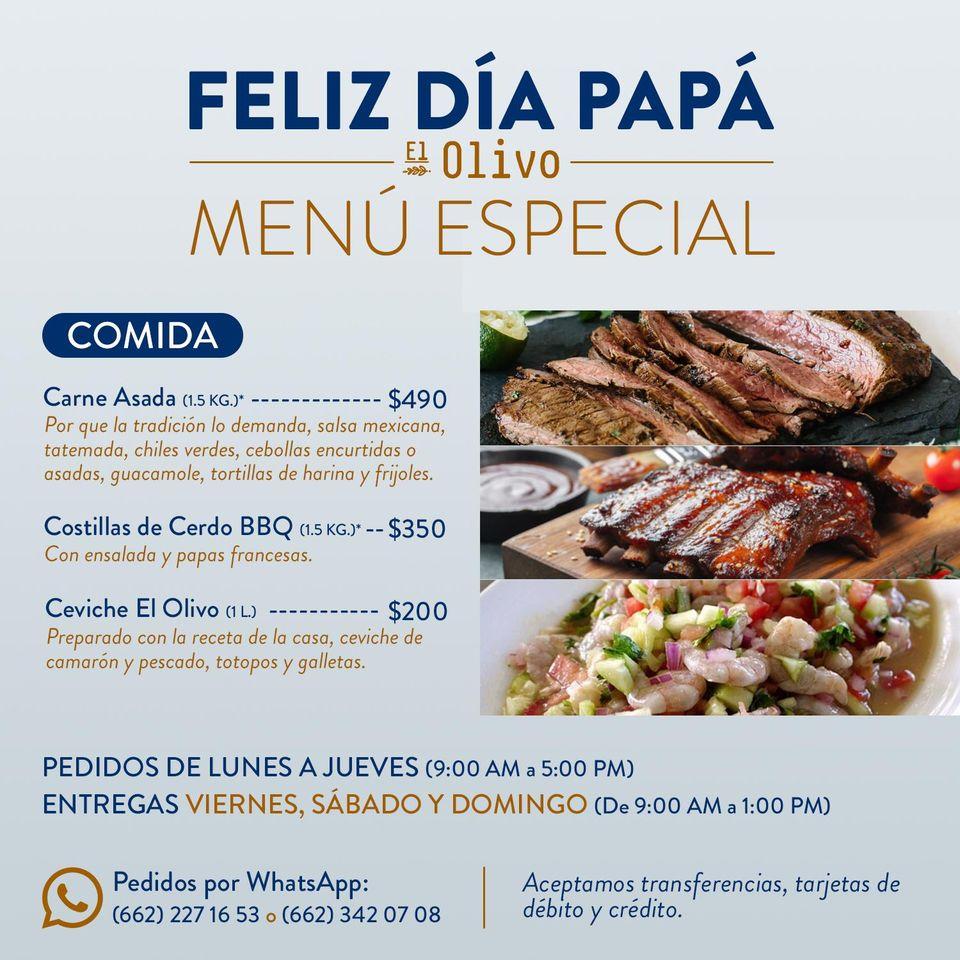 Menu at El Olivo Restaurante, Hermosillo
