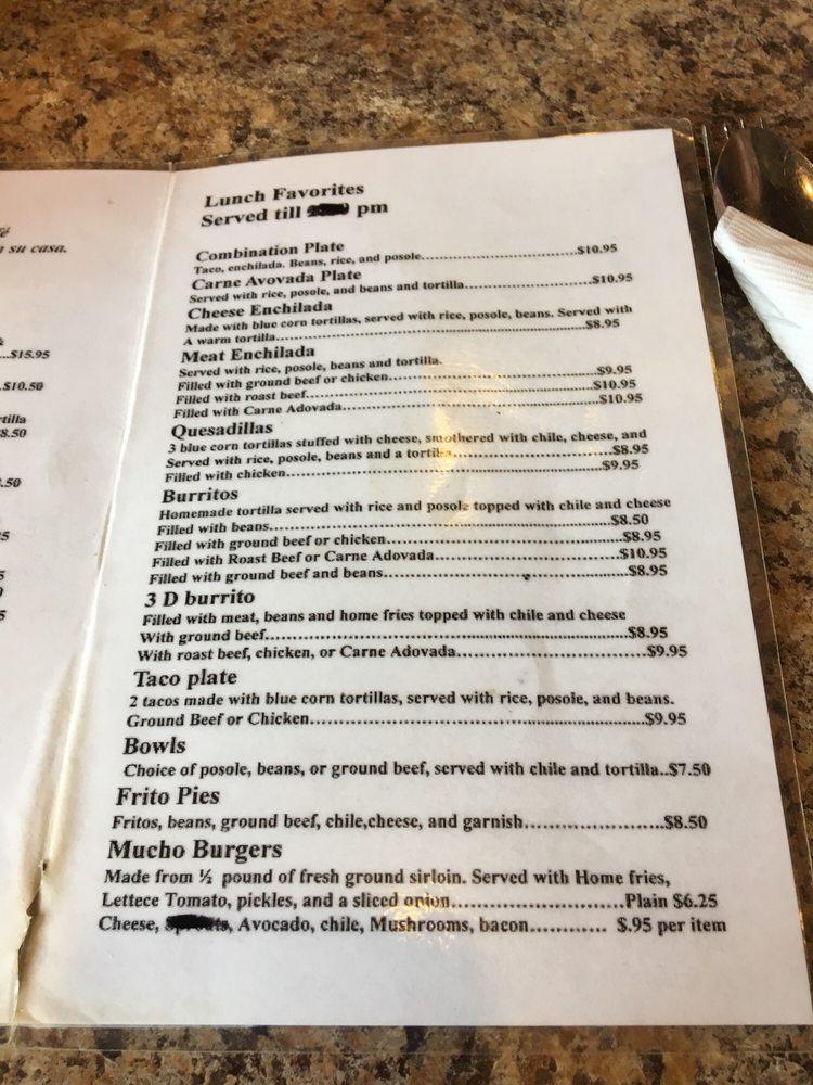 Menu at Horseman's Haven Cafe, Santa Fe