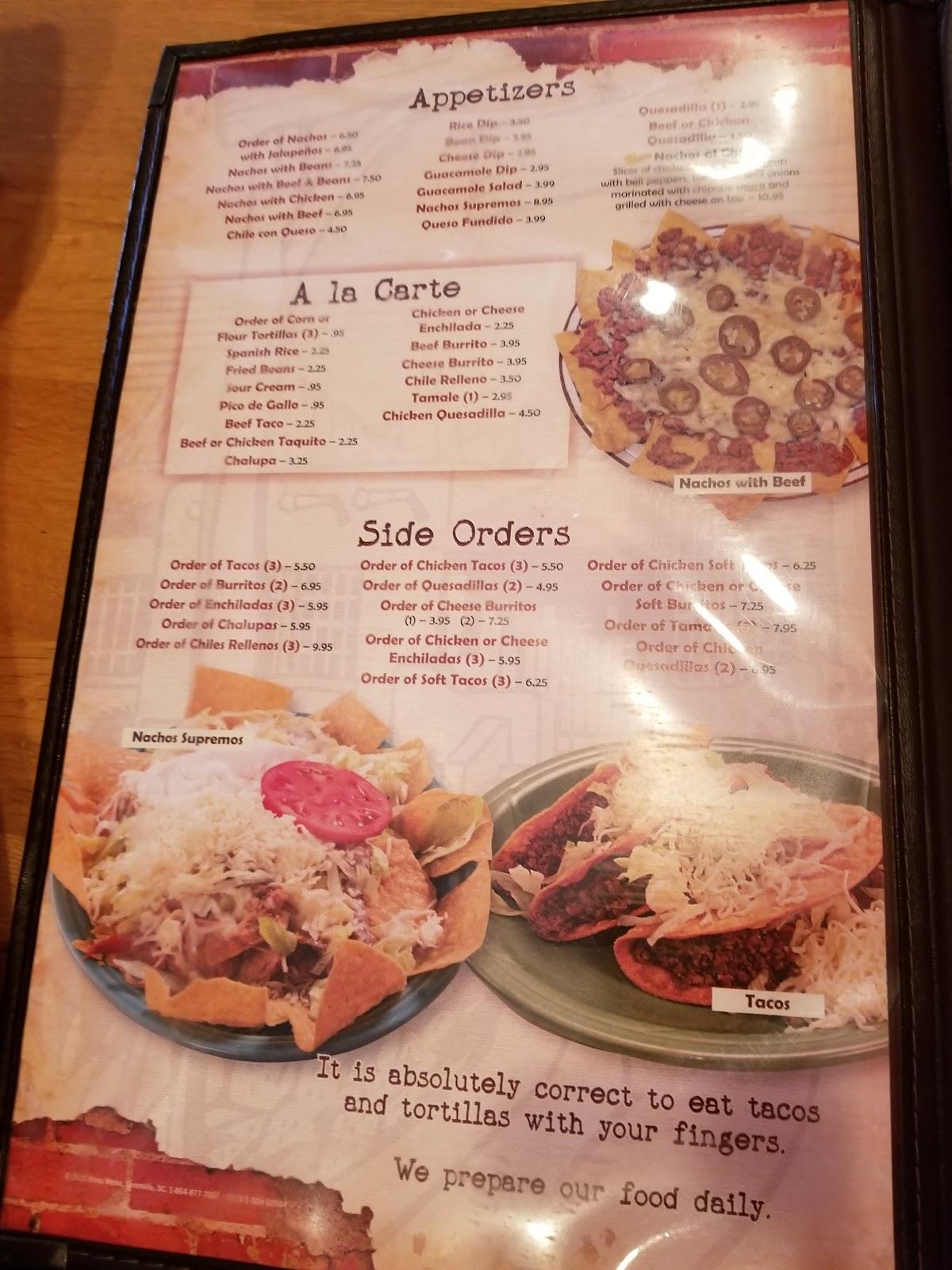 Menu at La Finca Mexican Restaurant, Ashland, Greenup Ave
