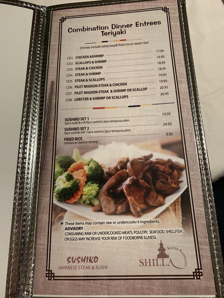 Menu at SHILLA Korean Restaurant, Montgomery, Carmichael Rd