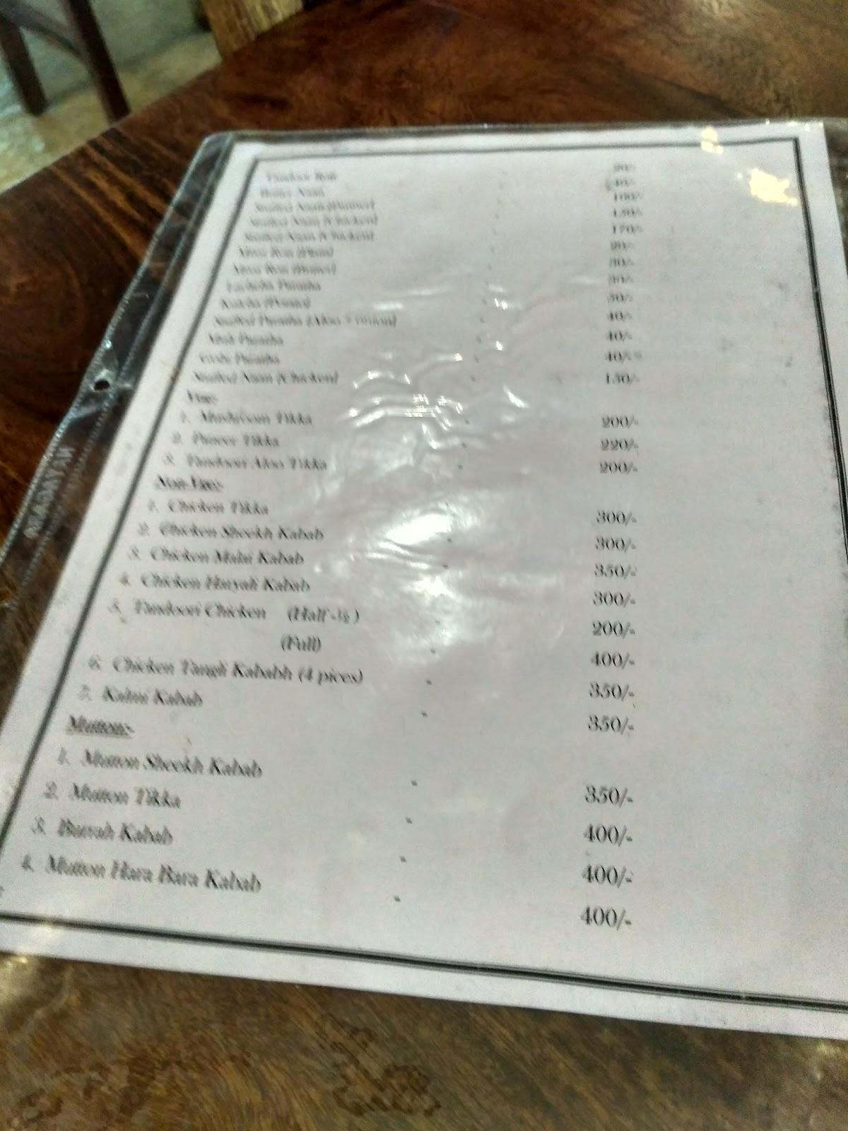 Menu at Kritunga Restaurant, Kurnool