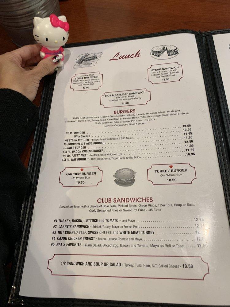 Menu at Nat's On Ventura restaurant, Los Angeles