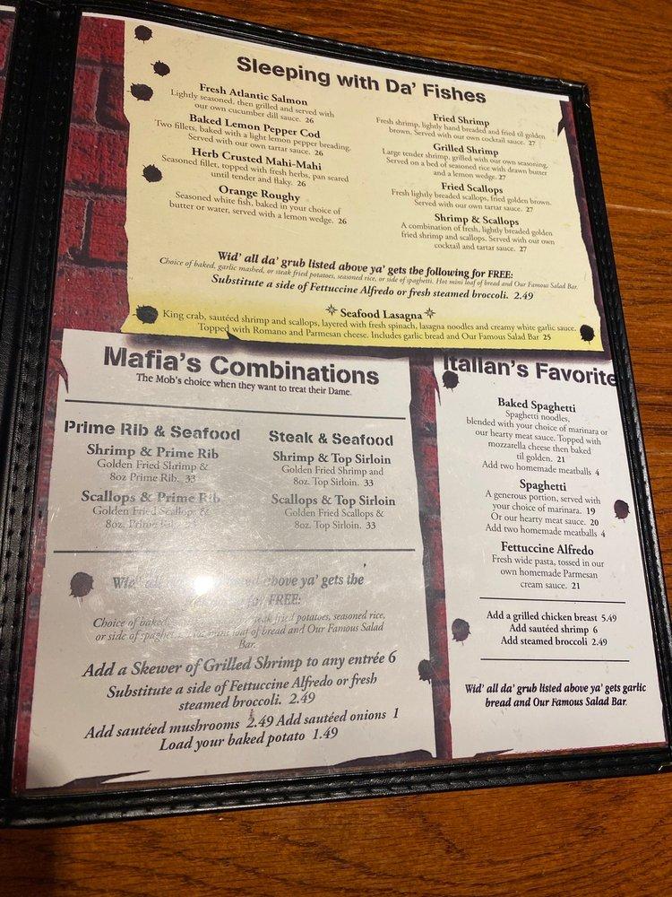Menu at Chicago Speakeasy steakhouse, Des Moines