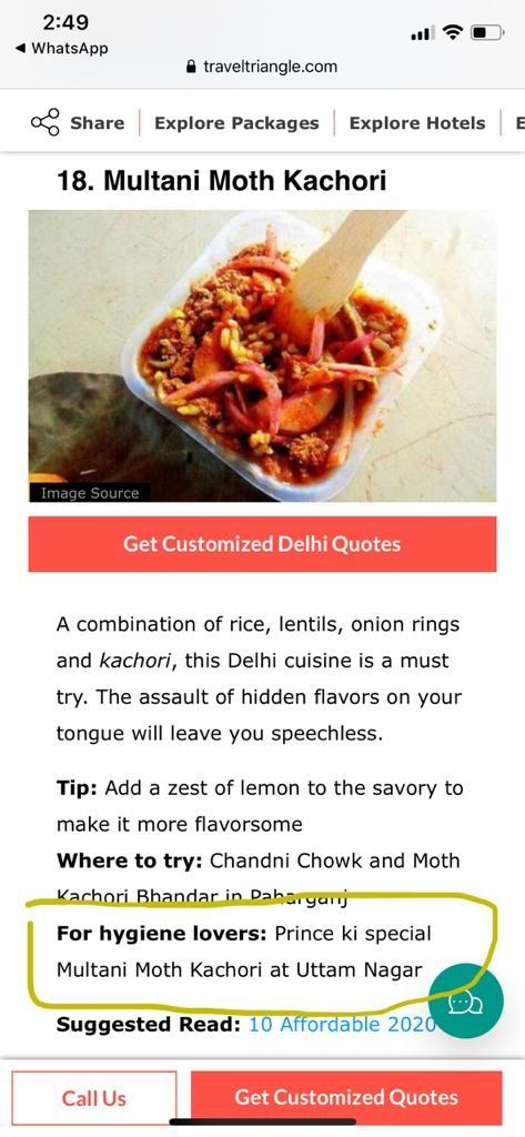 Menu at The Multani Hatti, New Delhi