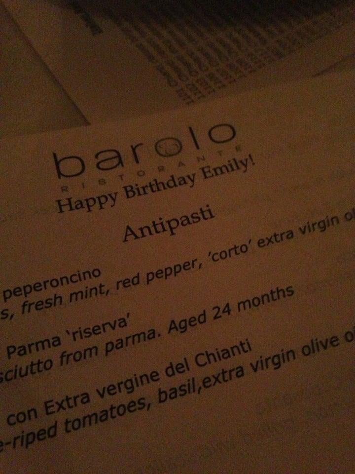 Menu at Barolo Ristorante, Seattle