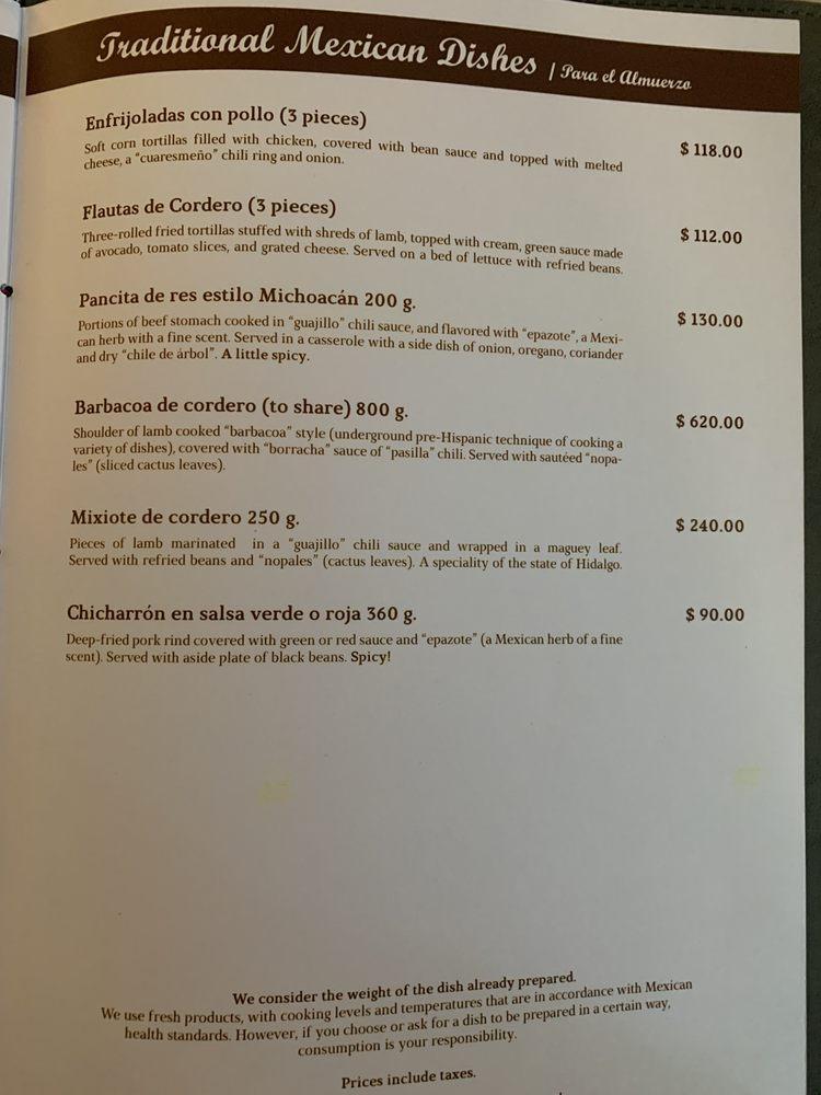 Carta del restaurante El Cardenal Lomas, Ciudad López Mateos, Av. Paseo ...