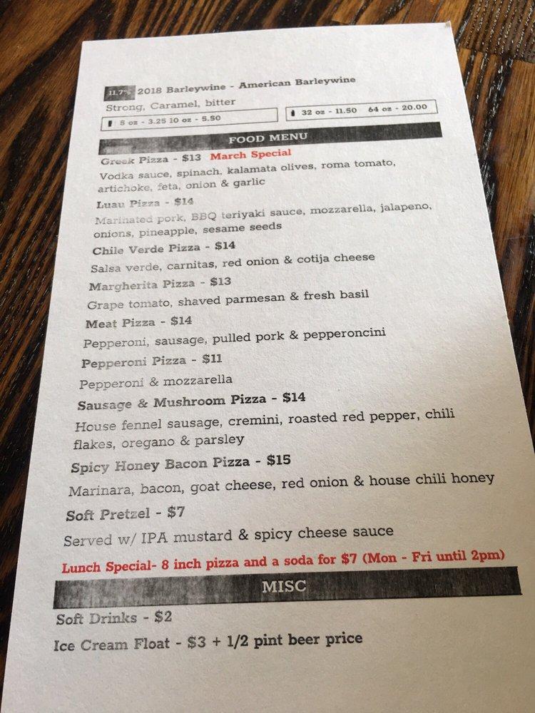 Menu at Institution Ale Co. pub & bar, Camarillo, Mission Oaks Blvd