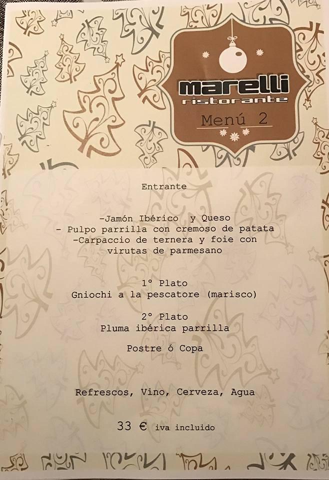 Carta de Restaurante Marelli, Motril, C. Río Guadiana