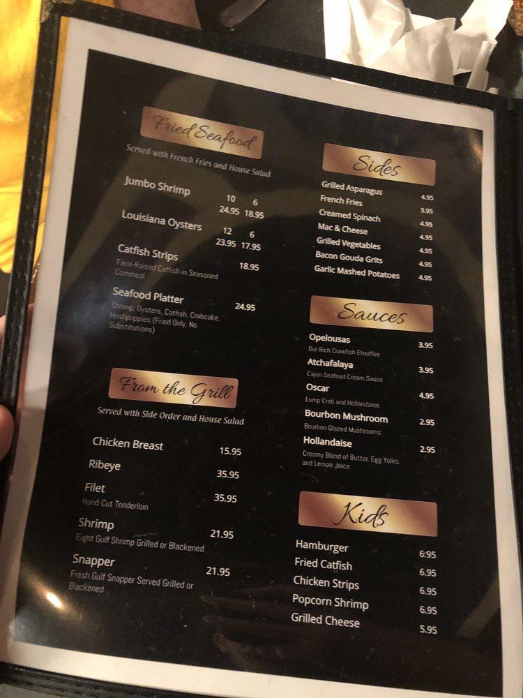 Menu at The Landing Restaurant “The Loft @ 530”, Natchitoches