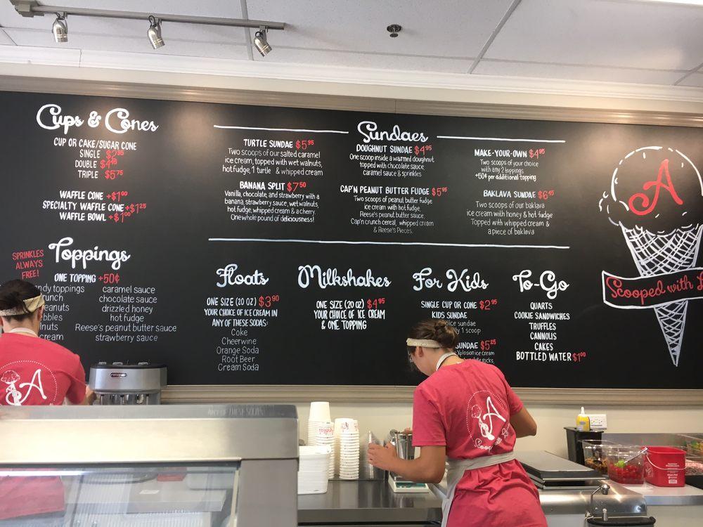 Menu at Andia's Homemade Ice Cream desserts, Cary, Green Level Church Rd