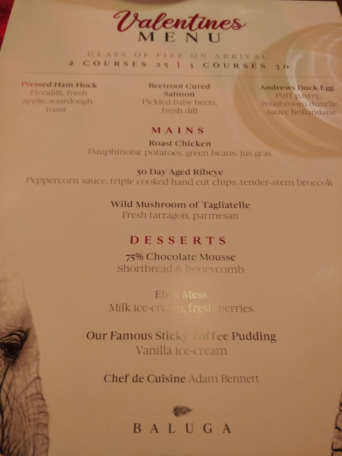 Menu at Baluga Bar & Club, Preston
