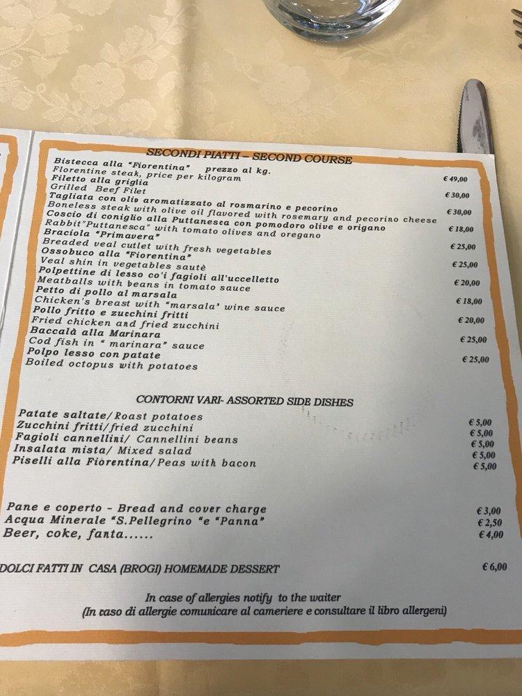 Menu da Trattoria Pandemonio ristorante, Firenze