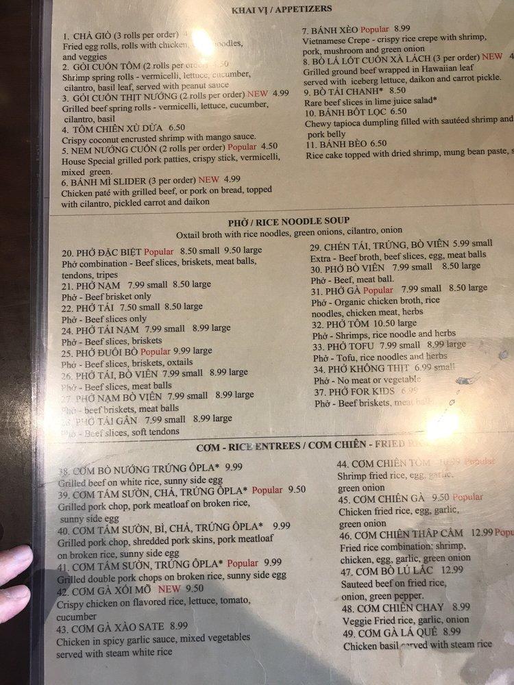 Menu at Quán Ngon Vietnamese Bistro restaurant, Madison Heights ...