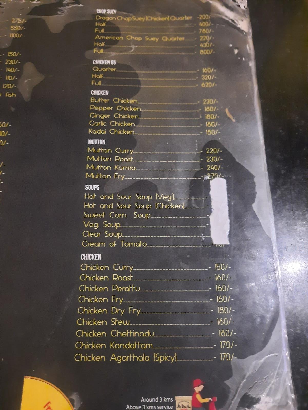 Menu at Al Baik Restaurant Arab Cafe, Kollakadavu, 7H4Q+5XM