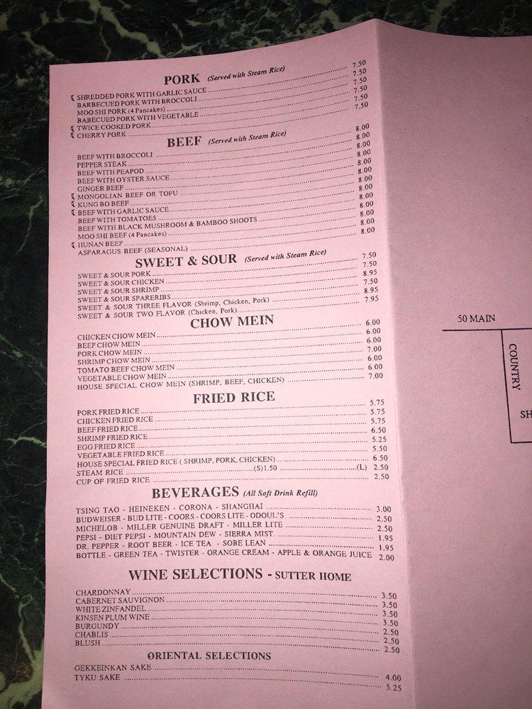 Menu at China Chef restaurant, Fernley