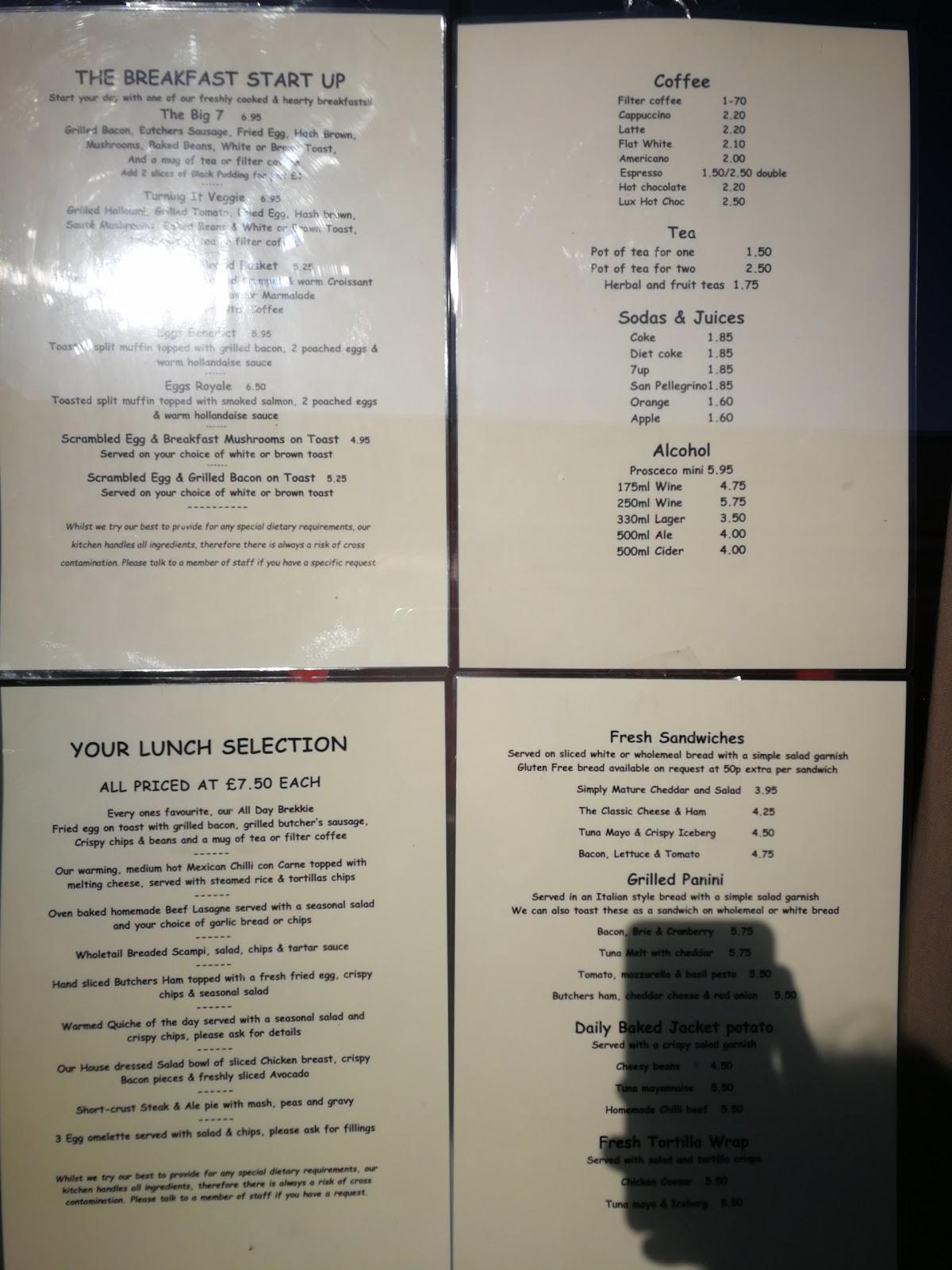 Menu at Mike's Kitchen cafe, Portsmouth