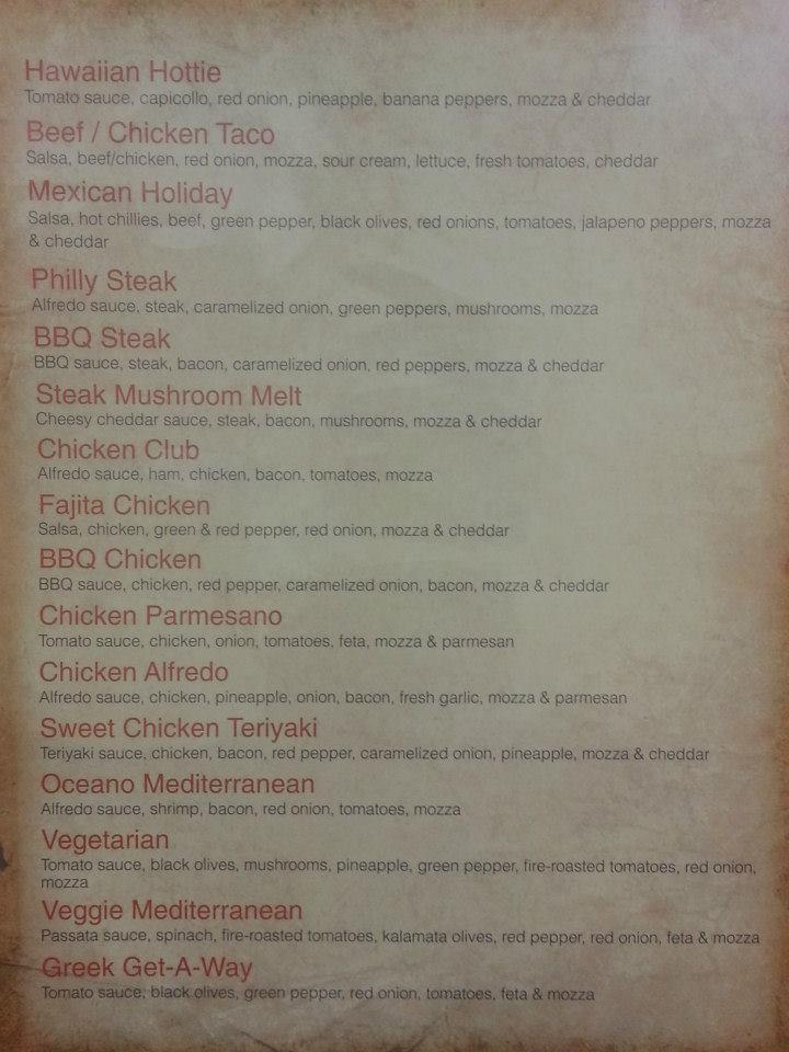 Menu at Good Brother's Pizza pizzeria, Kelowna