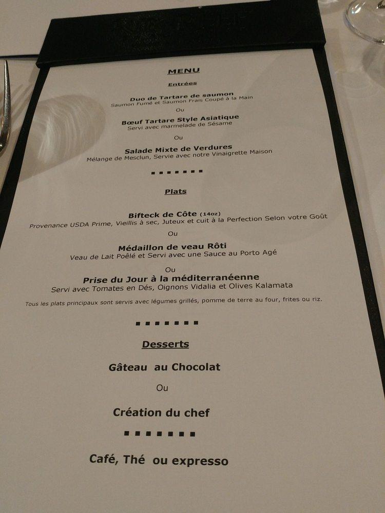 Carta de Le Steakhouse Rib N Reef, Montreal