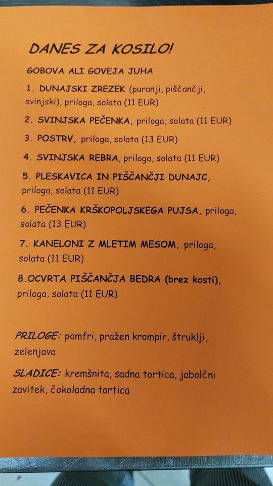 Menu da Picerija in Gostilna Grapa ristorante, Sv. Lenart