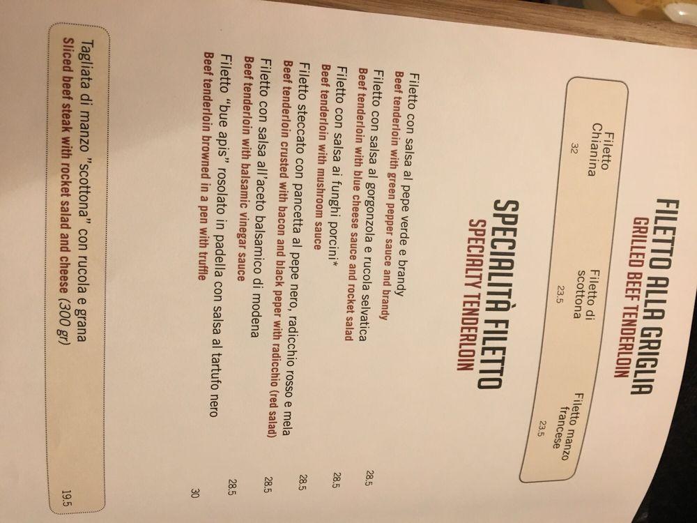 Menu at Trattoria dall'Oste Chianineria steakhouse, Florence, Via dei ...