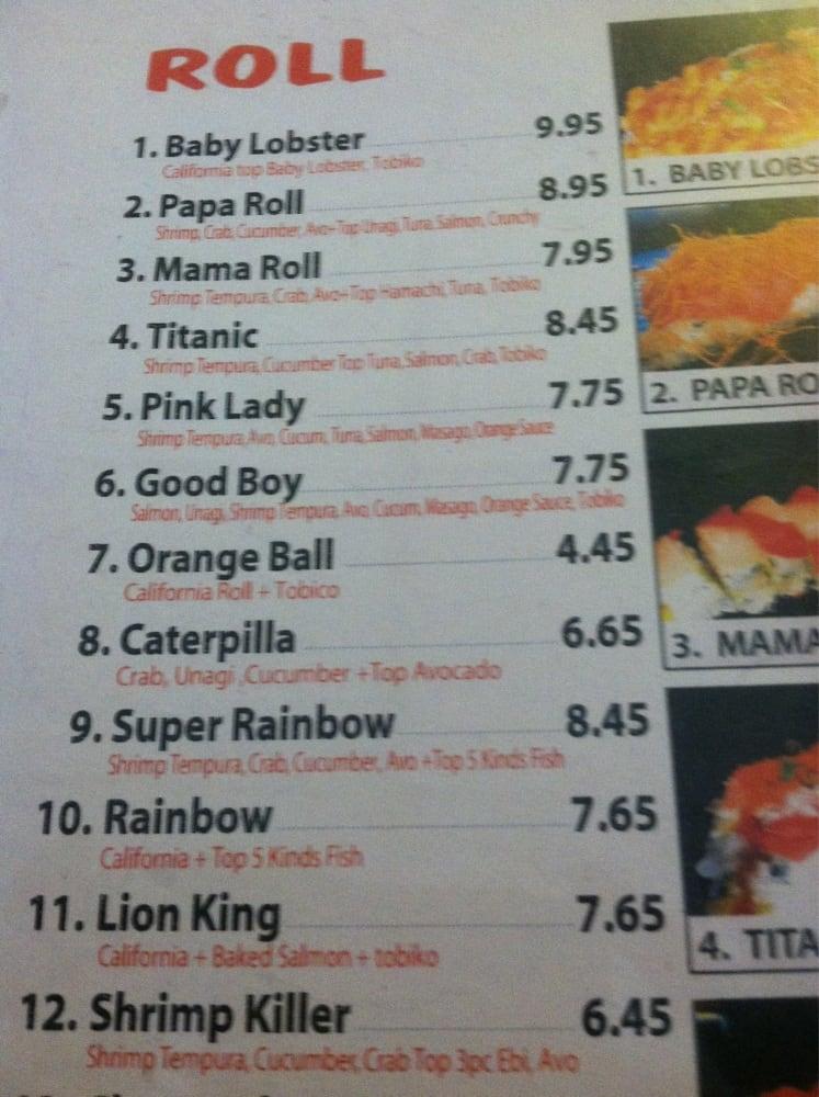 Menu at Fat Fish Sushi restaurant, Pleasanton