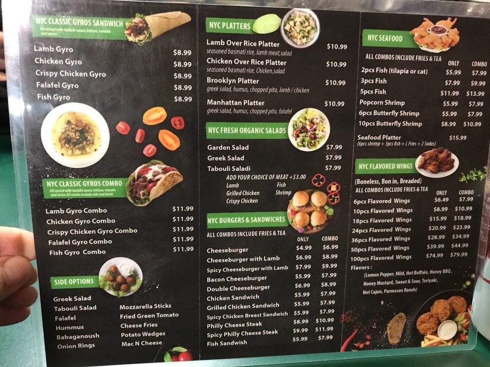 Menu at NYC Gyros restaurant, Montgomery, 15 Commerce St #3502