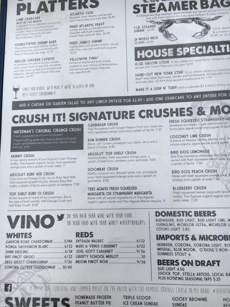 Menu at Chix on the Beach pub & bar, Virginia Beach