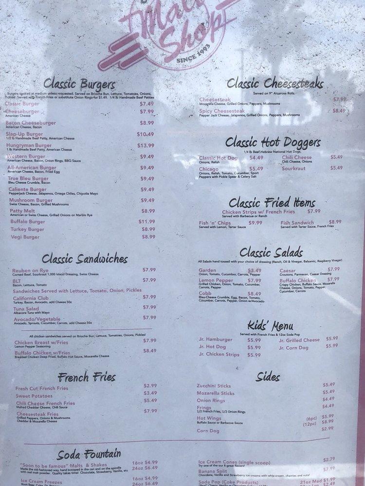 Menu at Midway Classic Malt Shop restaurant, San Diego, Midway Dr Suite B