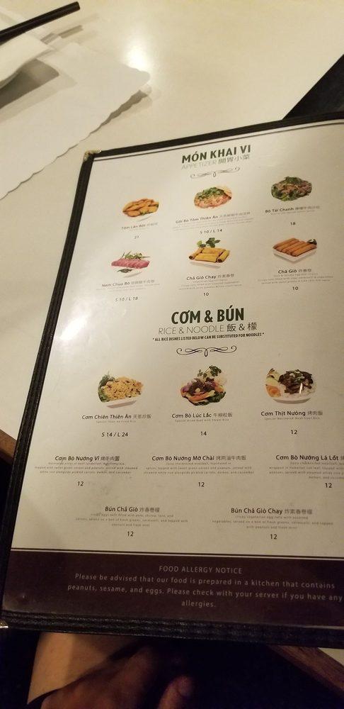 Menu at Thien An Bo 7 Mon restaurant, Rosemead