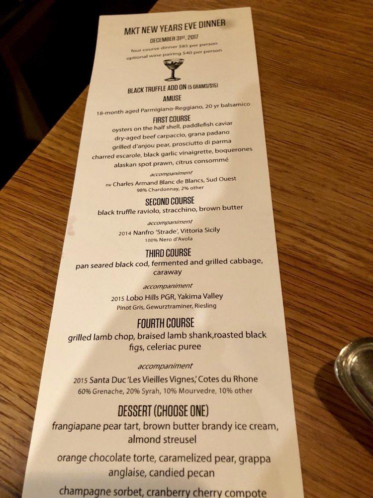 Menu at mkt. restaurant, Seattle, N 55th St