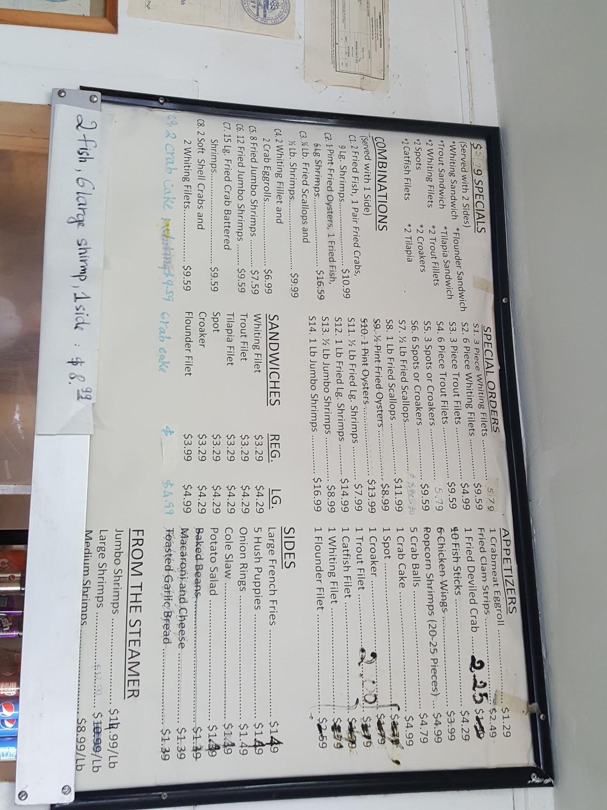 Menu at Bay Seafood restaurant, Norfolk, E Princess Anne Rd