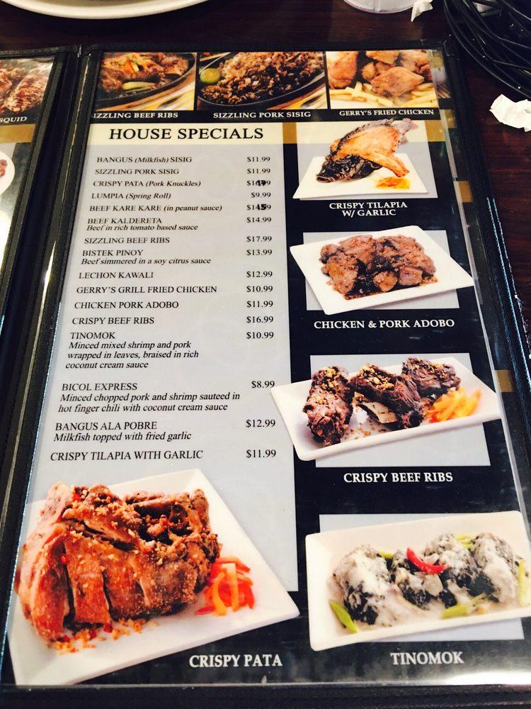 Menu at Gerry's Grill restaurant, Artesia, South St #107