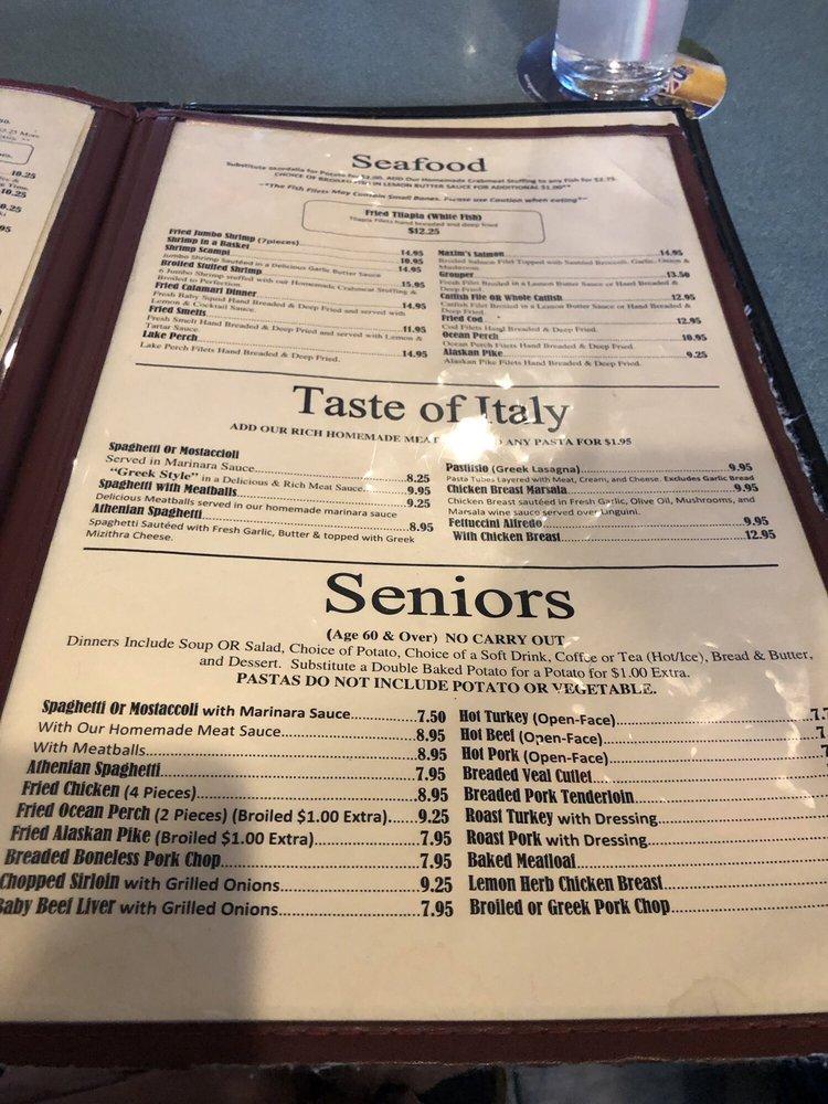 Menu at Maxim's Restaurant & Lounge, Merrillville