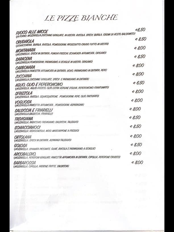 Menu da Trattoria Pizzeria Gio Vanna, Medicina