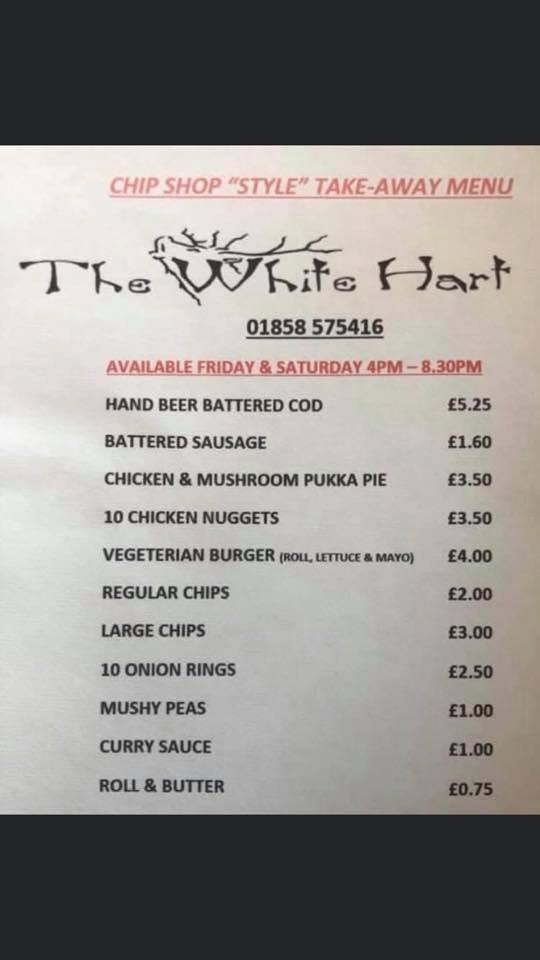 Menu at The White Hart pub & bar, North Kilworth, Rugby Rd