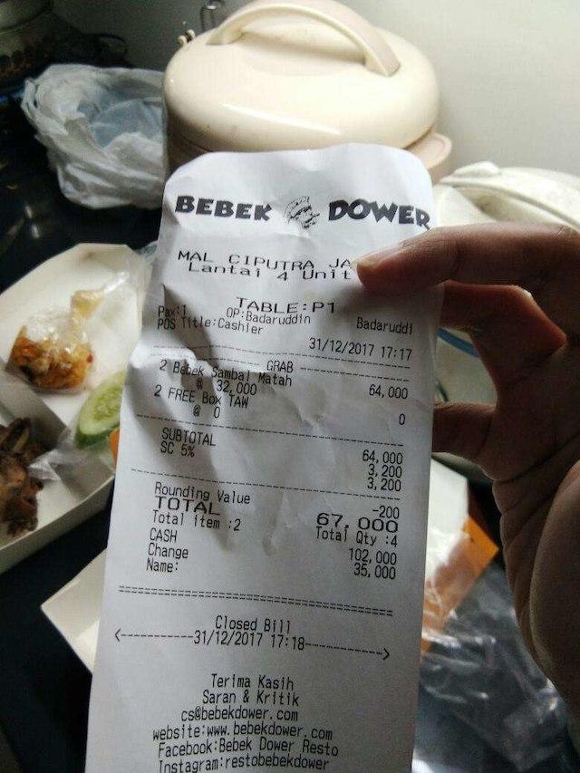 Menu at Bebek Dower Mal Ciputra restaurant, Jakarta, Mal Ciputra ...